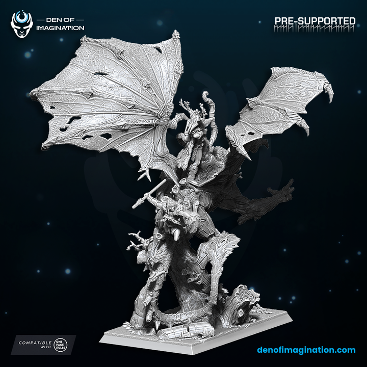 3D Printable Wood Elves - Lord on Forest Dragon by WildMesh