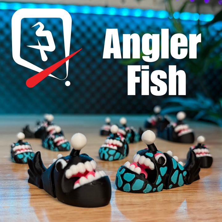 3D Printable Angler Fish Articulated by Plastic 3d