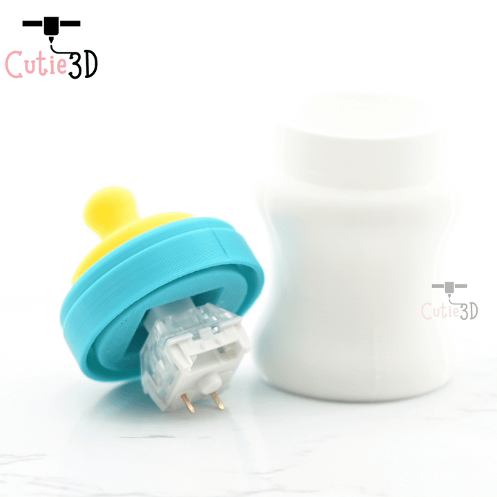 3D Printable Cutie3D Keycap Fidget Clicker Baby Milk Bottle Keychain ...
