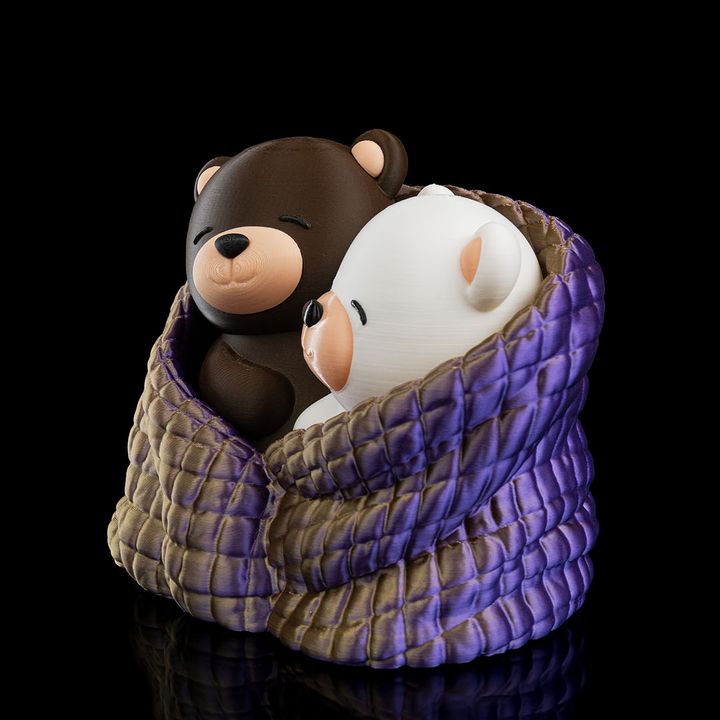 3D Printable Cuddling Bears by Stlflix