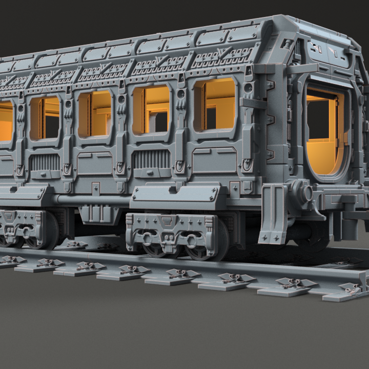 3D Printable WarTrain - Troop Car (FDM Support-Free) by Cassidy Byars