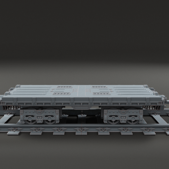 3D Printable WarTrain - Flat Car (FDM Support-Free) by Cassidy Byars