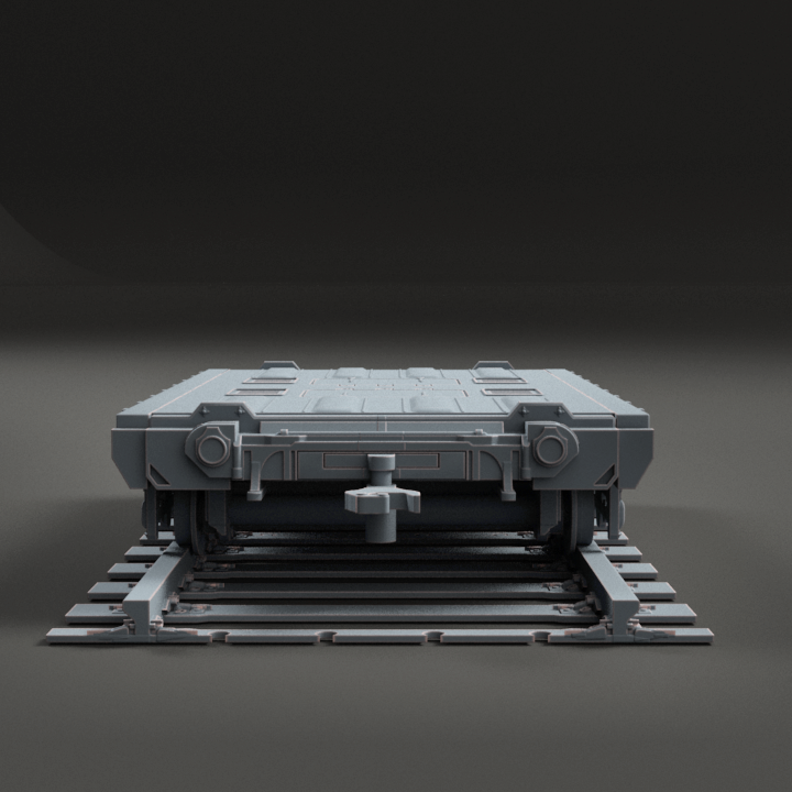 3D Printable WarTrain - Flat Car (FDM Support-Free) by Cassidy Byars