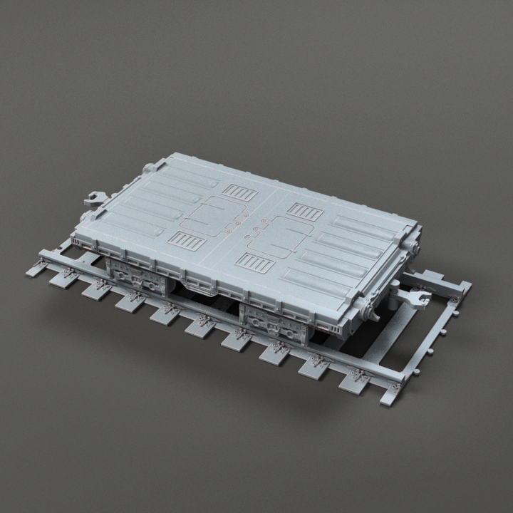 3D Printable WarTrain - Flat Car (FDM Support-Free) by Cassidy Byars
