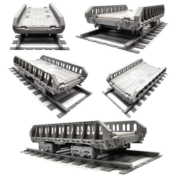 3D Printable WarTrain - Flat Car (FDM Support-Free) by Cassidy Byars