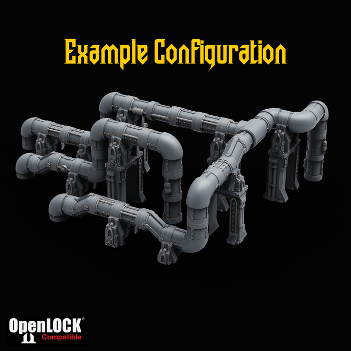 3D Printable Modular Pipes & Props by Solstice Miniatures