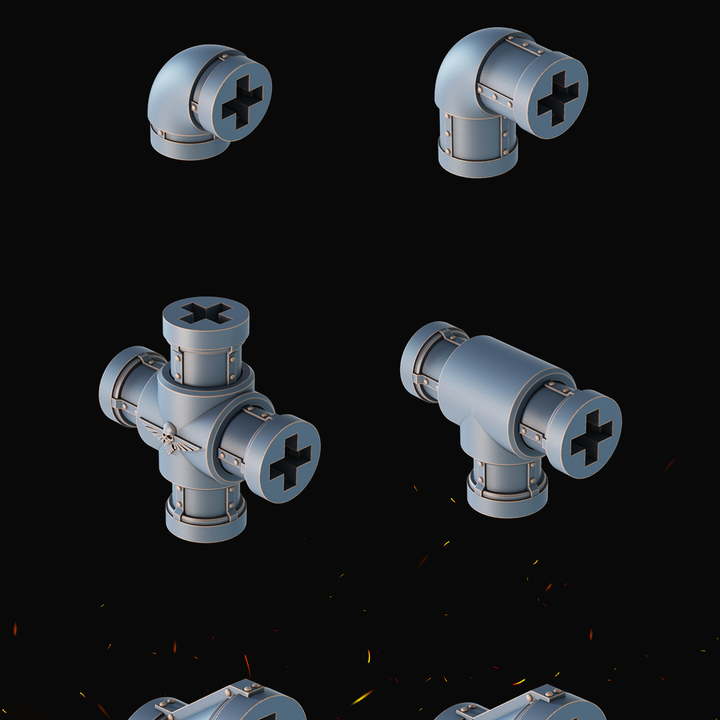 3D Printable Modular Pipes & Props by Solstice Miniatures