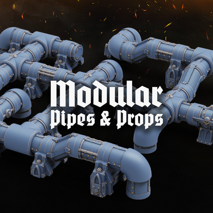 3D Printable Modular Pipes & Props by Solstice Miniatures