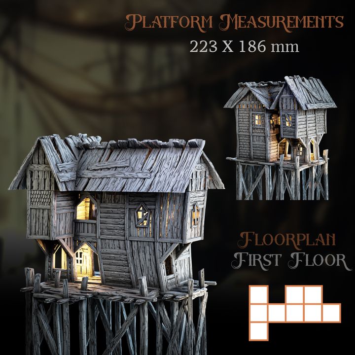 3D Printable Timber Tides Shack 52 by Tainted Saint Miniatures