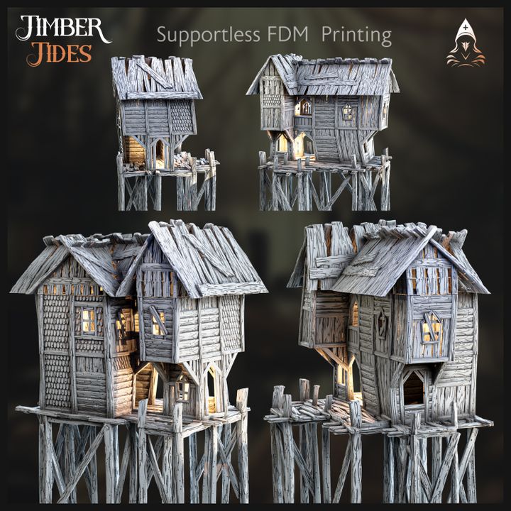 3D Printable Timber Tides Shack 52 by Tainted Saint Miniatures