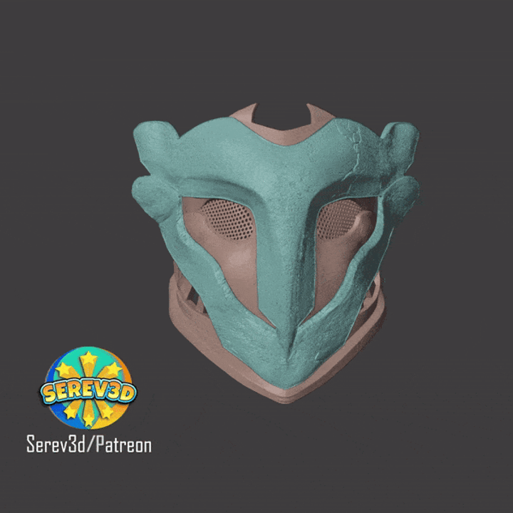 3D Printable Arcane Ekko Mask & Bat-Sword - Wearable LoL Cosplay Set ...