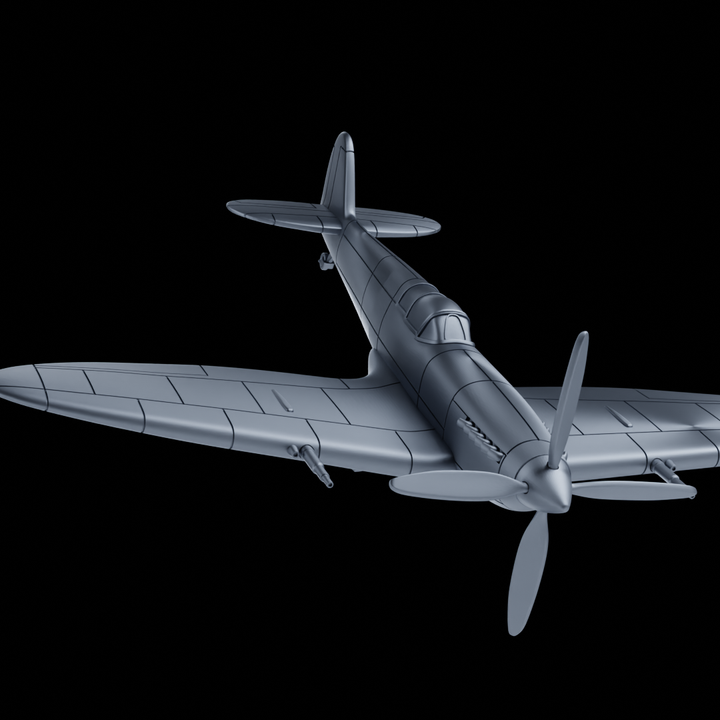 3D Printable Spitfire Mk.IX (UK, WW2) (scale 1:56) by Wargame3d