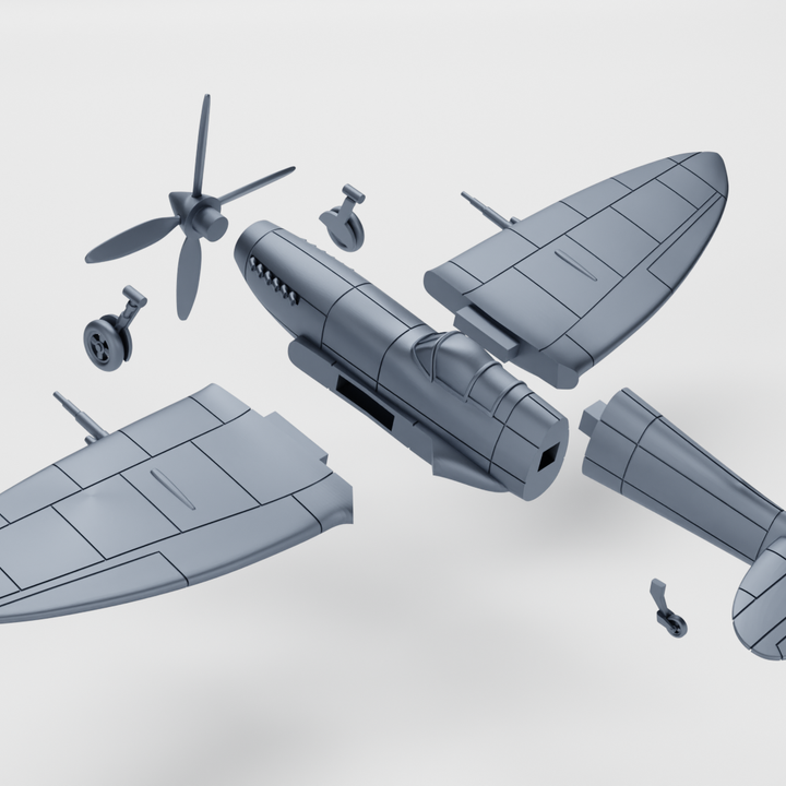 3D Printable Spitfire Mk.IX (UK, WW2) (scale 1:56) by Wargame3d