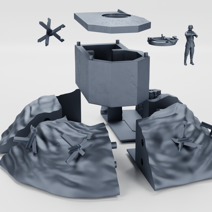 3D Printable Bunker Tobruk Regelbau 58c (Juno beach, D-day, WW2) by ...