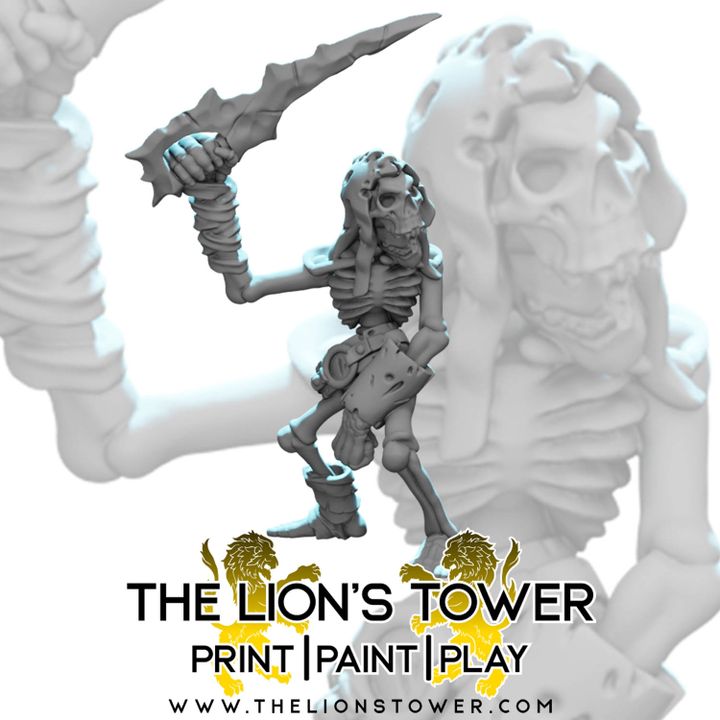 3D Printable Goblin Skeletons with Swords - set of 5 x 32mm scale ...