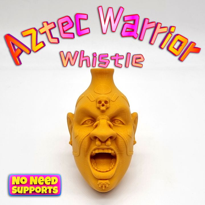 3D Printable Aztec Warrior Whistle by 3dFabrik