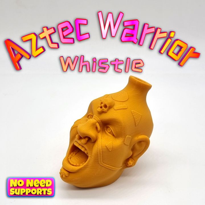 3D Printable Aztec Warrior Whistle by 3dFabrik