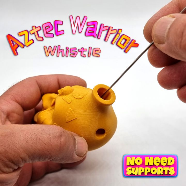 3D Printable Aztec Warrior Whistle by 3dFabrik