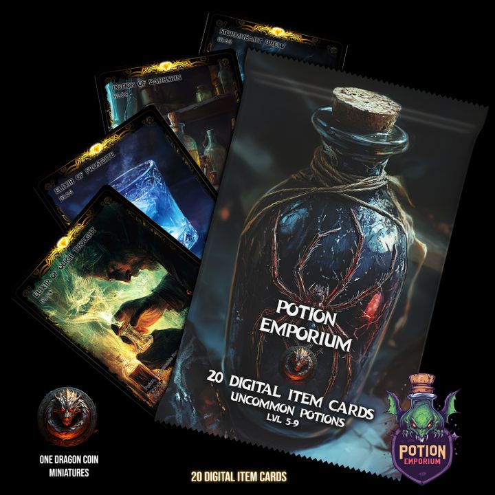 3D Printable POTION EMPORIUM - UNCOMMON POTION CARDS by One Dragon Coin ...