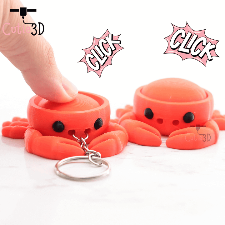3D Printable Cutie3D Keycap Fidget Clicker Crab Keychain - Cute ...