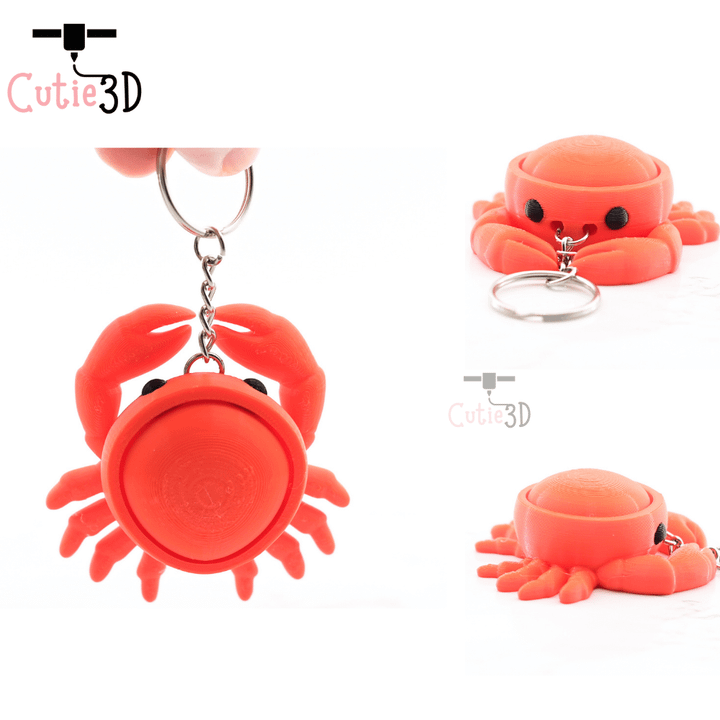 3D Printable Cutie3D Keycap Fidget Clicker Crab Keychain - Cute ...