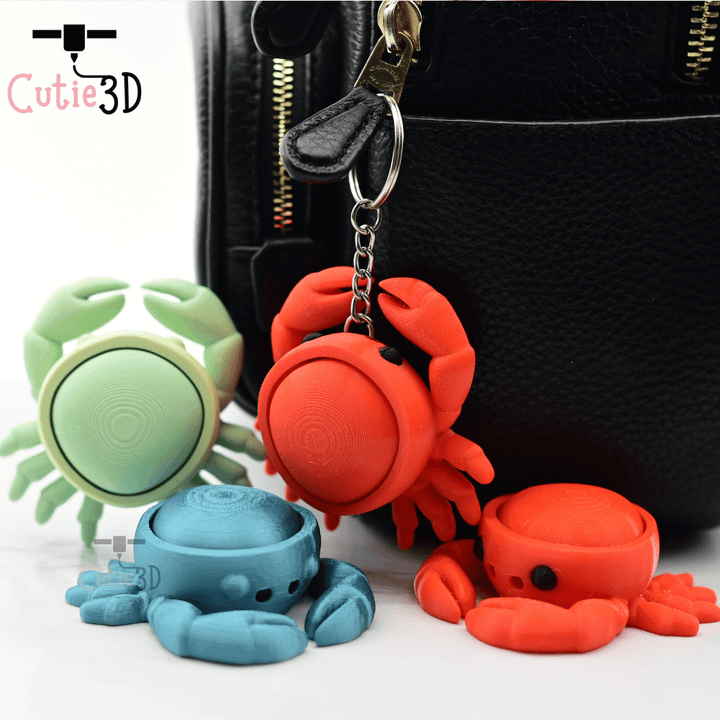 3D Printable Cutie3D Keycap Fidget Clicker Crab Keychain - Cute ...