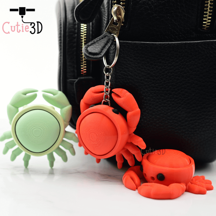 3D Printable Cutie3D Keycap Fidget Clicker Crab Keychain - Cute ...
