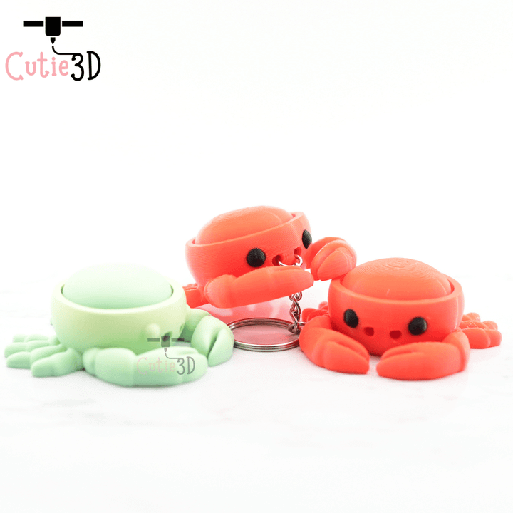 3D Printable Cutie3D Keycap Fidget Clicker Crab Keychain - Cute ...