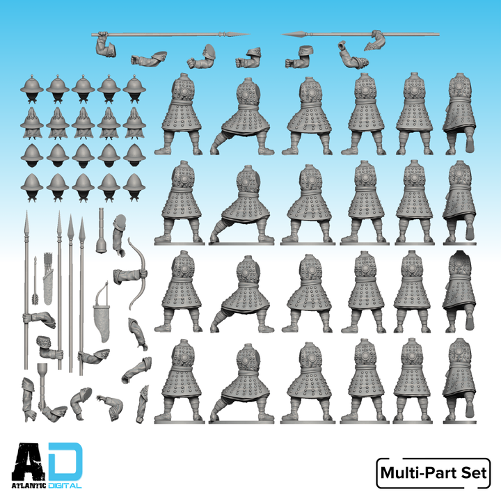 3D Printable Ming Northern Infantry wearing Mirror Armor by Wargames ...