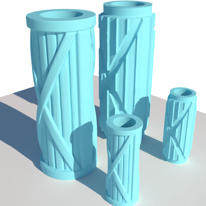 3d Printable Texture Roller Wood Crossbeam A By Terrain Trove