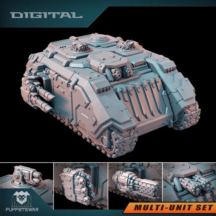 3D Printable Pitbull Heavy Tank by Puppetswar Miniatures