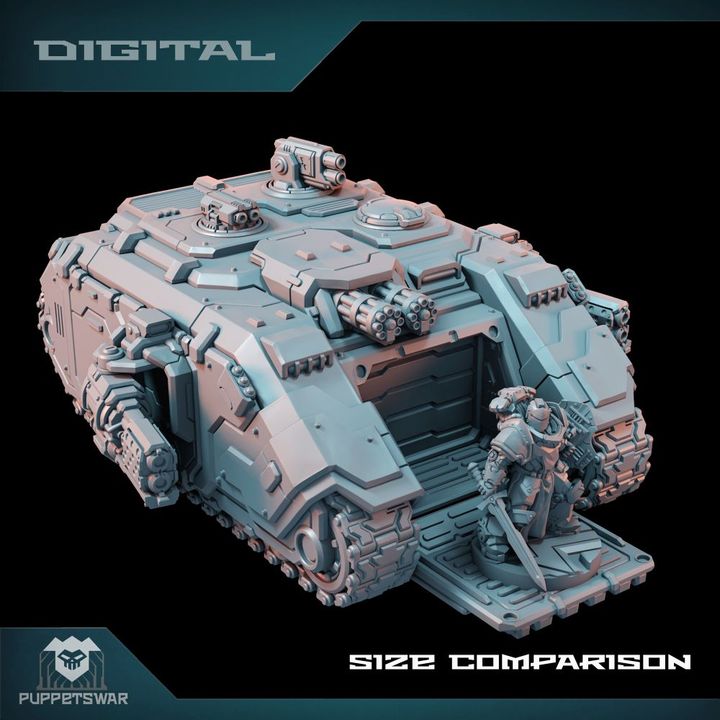 3D Printable Pitbull Heavy Tank by Puppetswar Miniatures