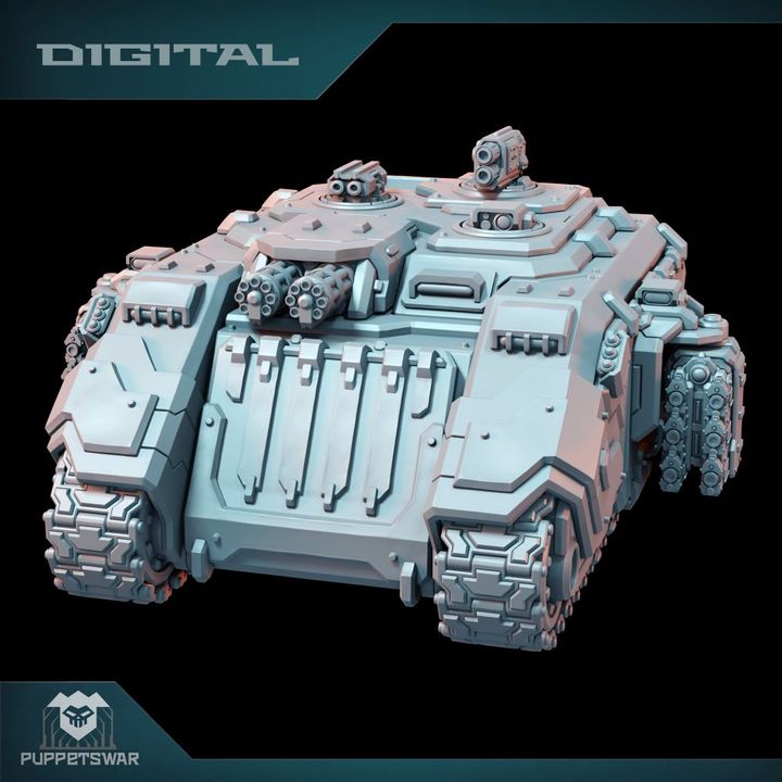 3D Printable Pitbull Heavy Tank by Puppetswar Miniatures