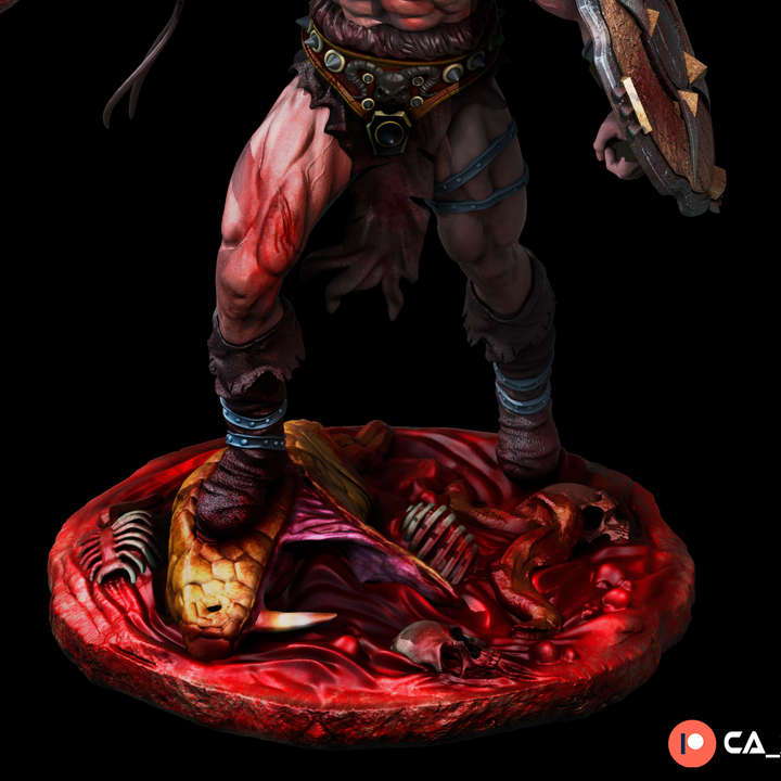 3D Printable The Barbarian's Wrath Steel and Honor 3D Print by CA3D Studios