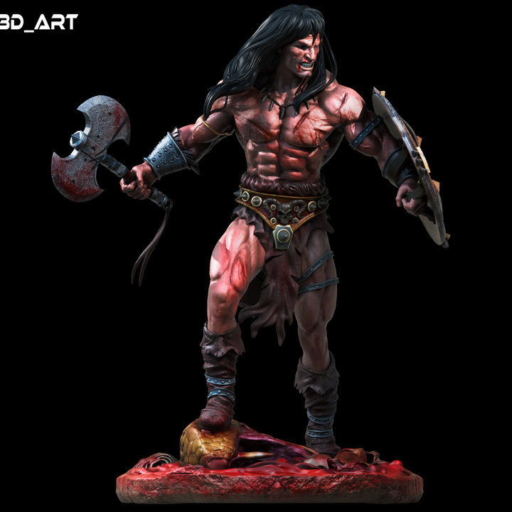 3D Printable The Barbarian's Wrath Steel and Honor 3D Print by CA3D Studios