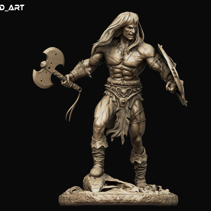 3D Printable The Barbarian's Wrath Steel and Honor 3D Print by CA3D Studios