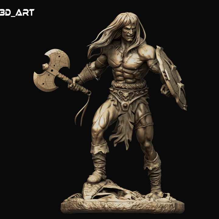 3D Printable The Barbarian's Wrath Steel and Honor 3D Print by CA3D Studios