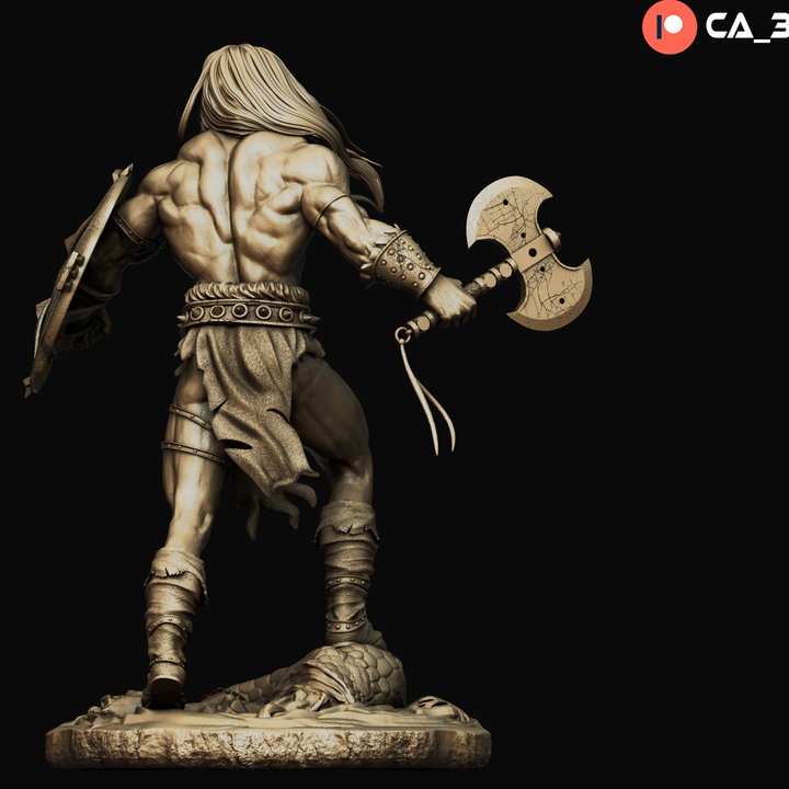 3D Printable The Barbarian's Wrath Steel and Honor 3D Print by CA3D Studios