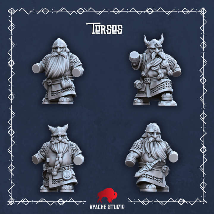 3D Printable Forgeborn Clan: Clan Warriors (dwarf unit) by Apache-Studio