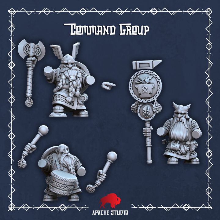 3D Printable Forgeborn Clan: Clan Warriors (dwarf unit) by Apache-Studio
