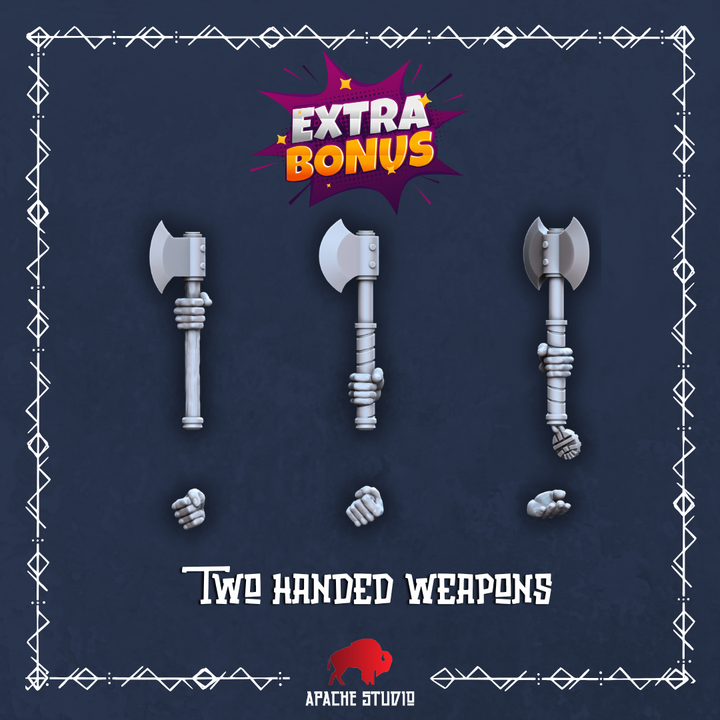 3D Printable Forgeborn Clan: Clan Warriors (dwarf unit) by Apache-Studio