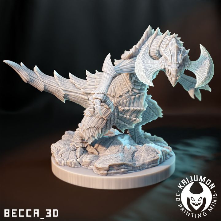 3D Printable Kaijumon Axe Head Dragon by Kaijumon