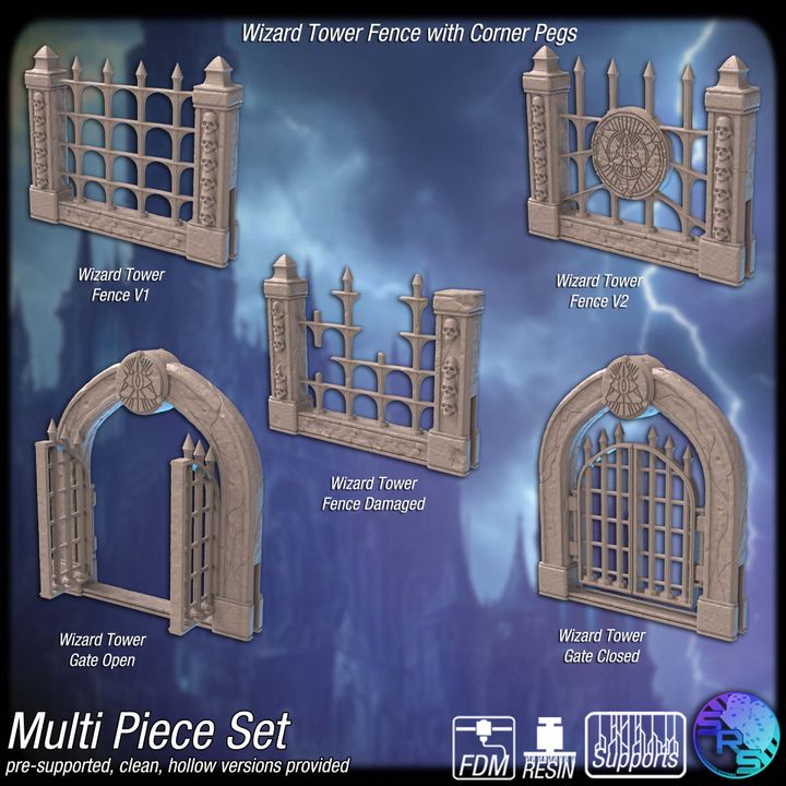 3D Printable Wizard Tower Set by SRS Studios