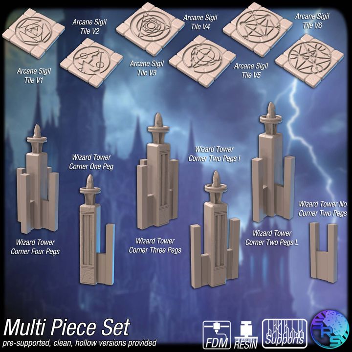 3D Printable Wizard Tower Set by SRS Studios