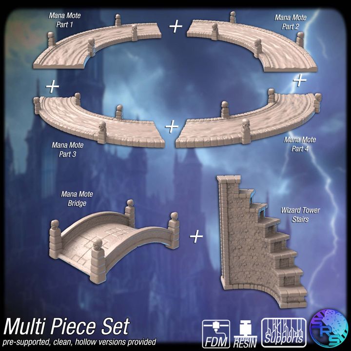 3D Printable Wizard Tower Set by SRS Studios