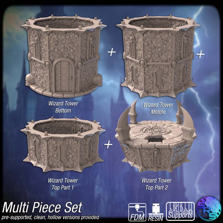 3D Printable Wizard Tower Set by SRS Studios