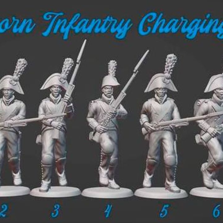 3D Printable Napoleonic Spanish Infantry in Bicorne Charging by David ...