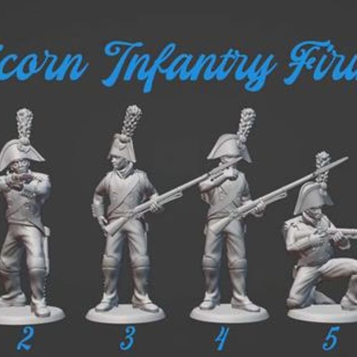 3D Printable Napoleonic Spanish Infantry in Bicorne Firing by David ...