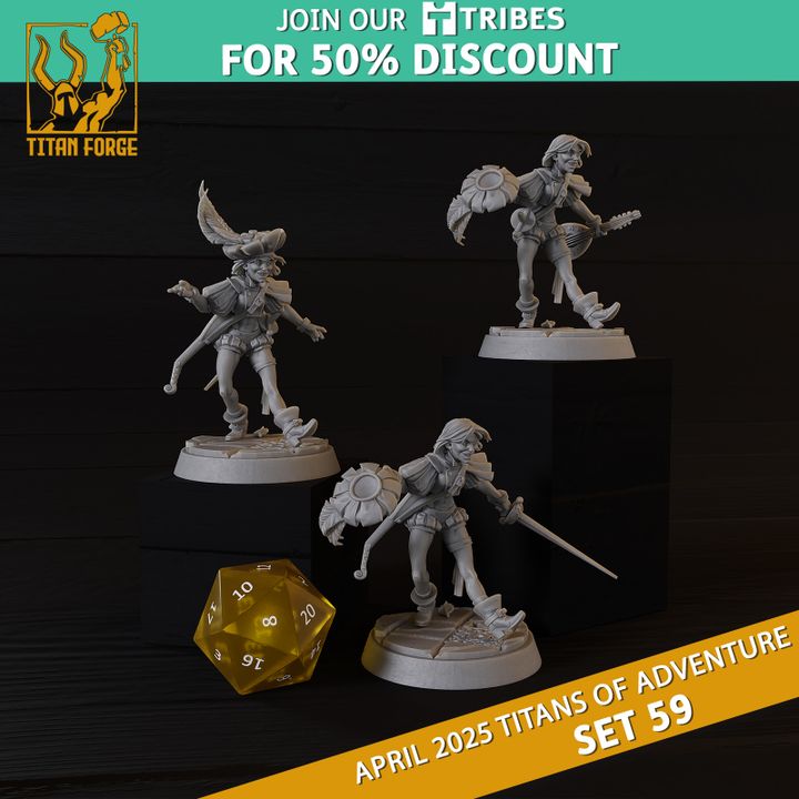 3D Printable Female Human Bard - DnD Hero Characters - Titans of ...