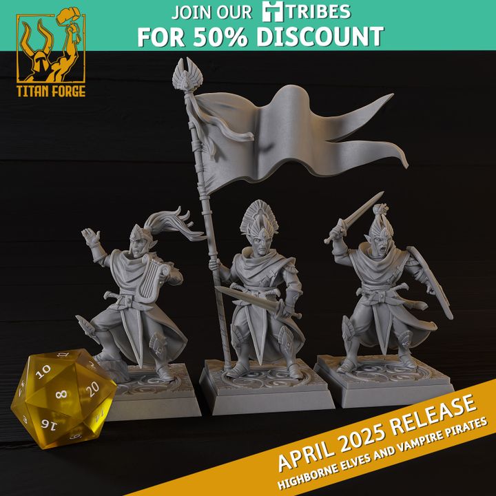 3D Printable Highborne Warriors - Highborne Elves and Vampire Pirates ...